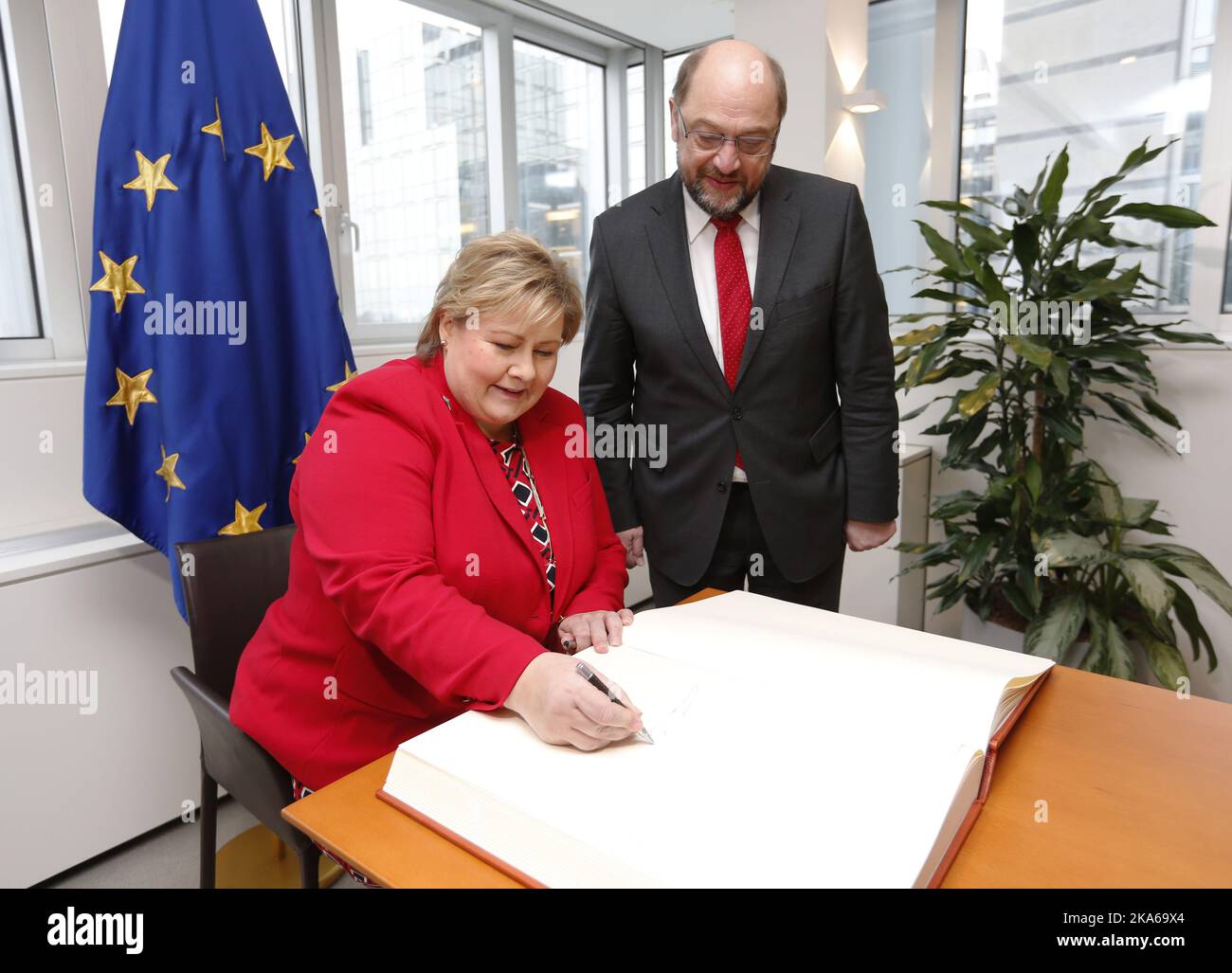 BRUSSELS, BELGIUM 20150121. The norwegian Prime Minister Erna Solberg ...