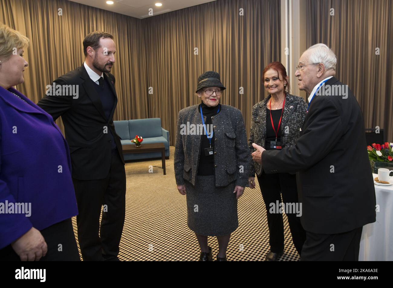 AUSCHWITZ, POLAND 20150127. The norwegian Crown Prince Haakon and Prime ...