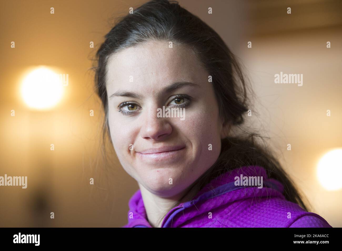SEISER ALM, ITALY 20150209. Cross country-skier Heidi Weng meets the ...