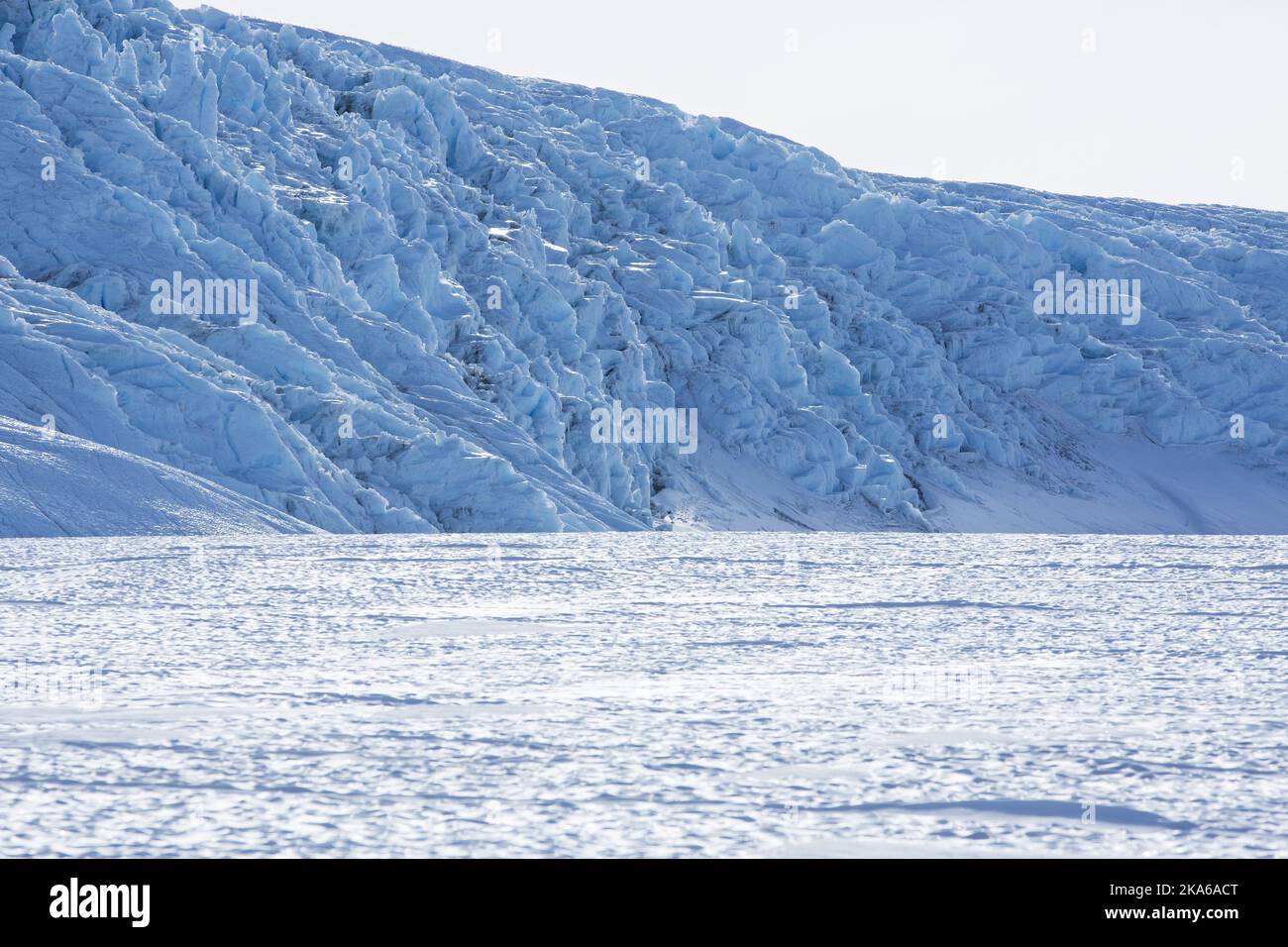 Troll, Antarctica 20150211. The blue ice in Antarctica are thousands of ...
