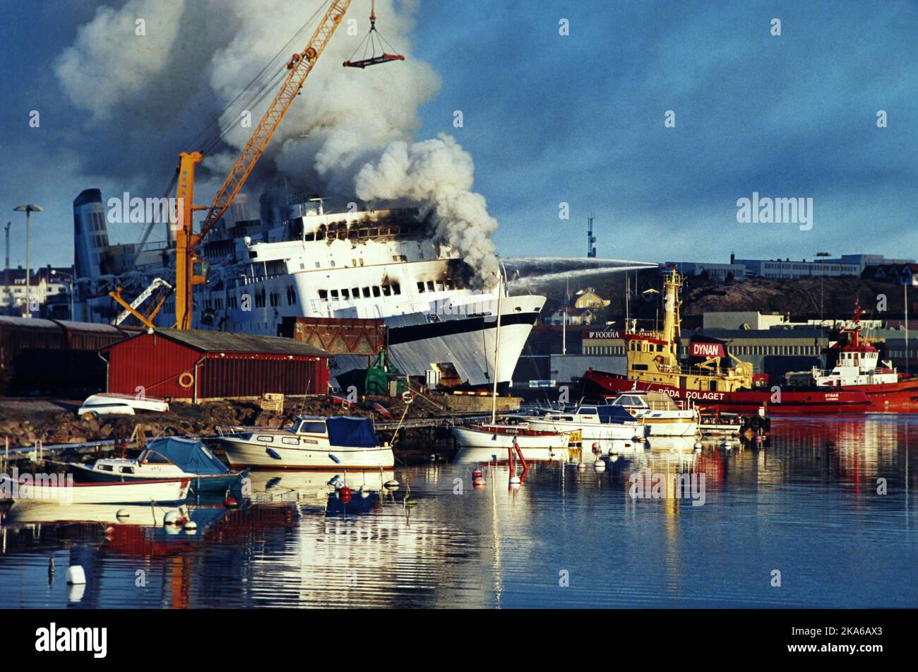 In this picture taken on April 8, 1990 clouds of smoke pour from the ...