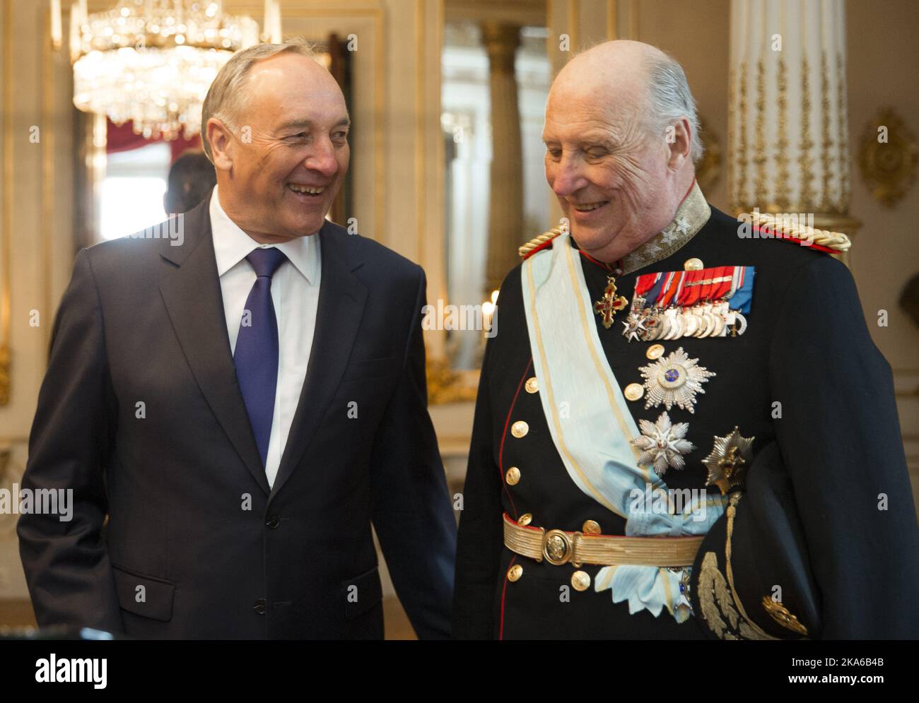 Oslo, Norway 20150318. Their Majesties The King and Queen extended an ...
