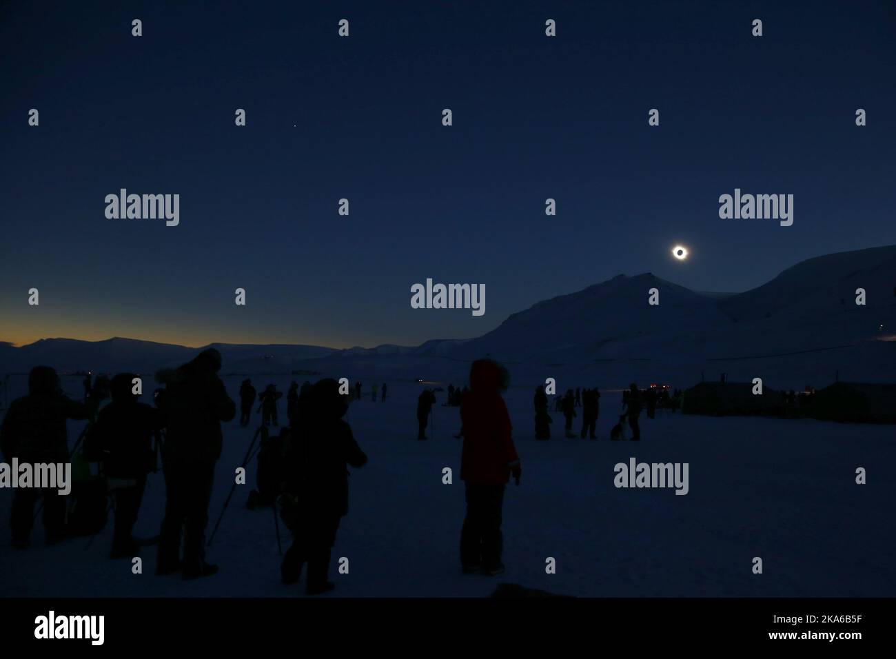The solar eclipse as seen from Longyearbyen on Svalbard, Friday 20 March, 2015 Stock Photo - Alamy