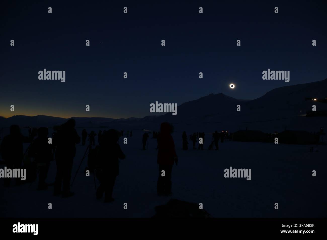 The solar eclipse as seen from Longyearbyen on Svalbard, Friday 20 March, 2015 Stock Photo - Alamy