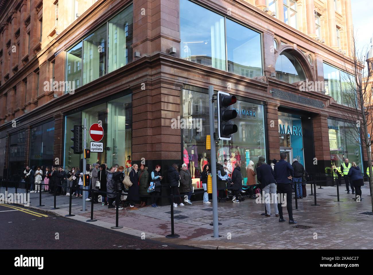 People queuing outside the Primark store in the historic five-storey ...