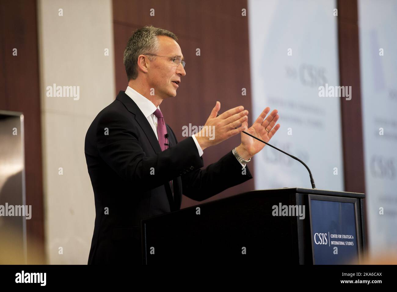 WASHINGTON DC, USA 20150527. NATO Secretary General Jens Stoltenberg at ...