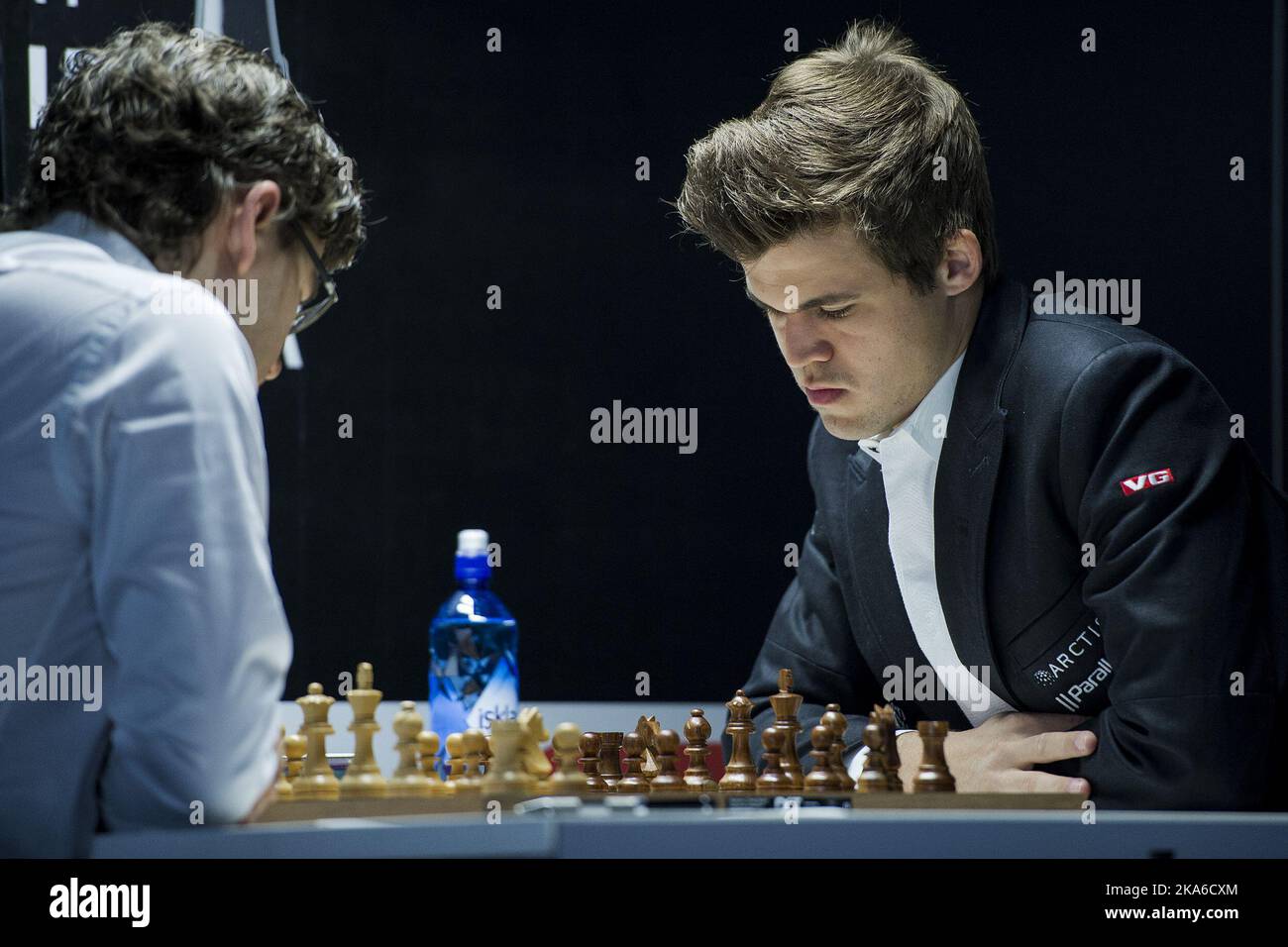 Stavanger, Norway 20150625. Norway chess 2015. Magnus Carlsen plays the ...