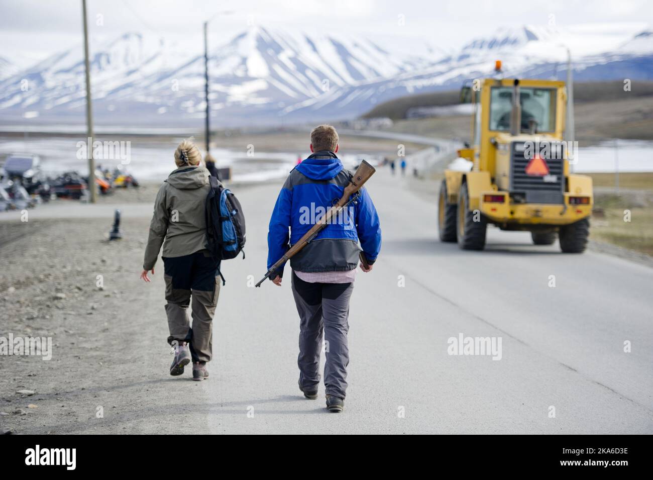 Longyearbyen, Norway 20150707. People carry guns for protection against ...