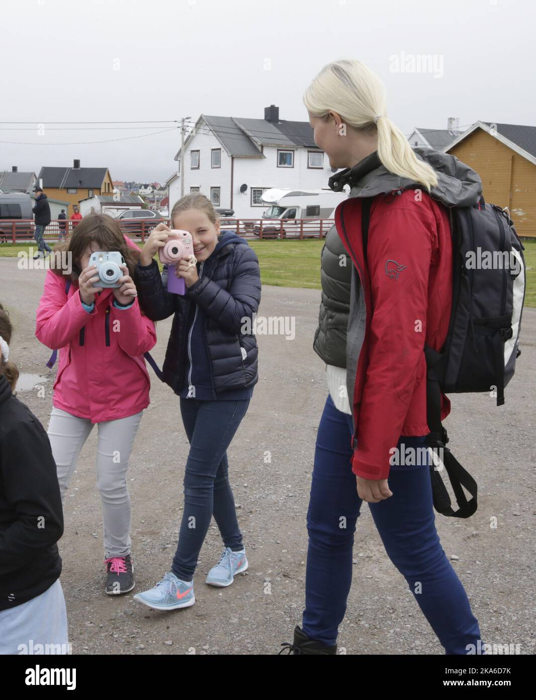 The Norwegian royal family in place in Vardo on vacation August 9, 2015 ...