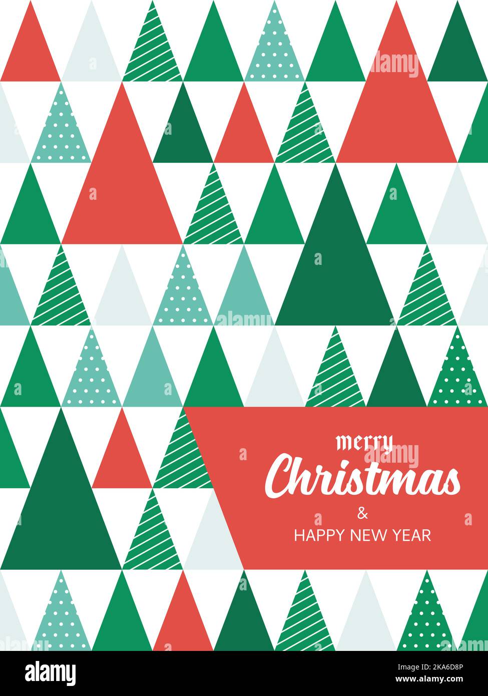 Colorful Merry Christmas poster triangle pattern. Greeting card. Vector ...