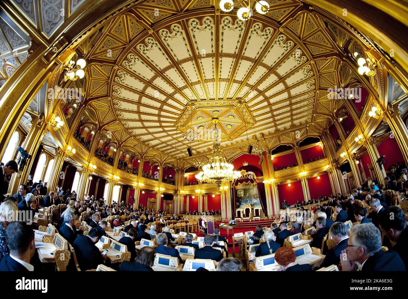 Oslo 20151002. The Norwegian Parliament's "Storting" opening in 2015 ...