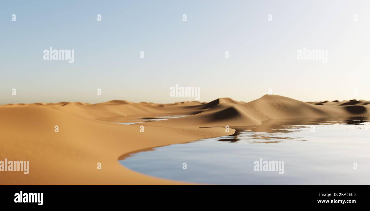 Desert landscape at daylight. 3D rendering Stock Photo - Alamy