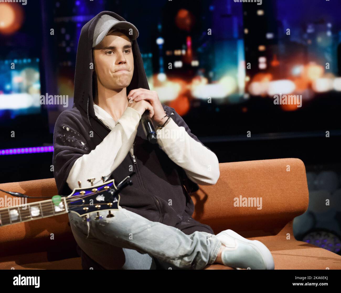 Justin Bieber appears on Norwegian TV2`s talkshow Senkveld in Oslo, 29 ...