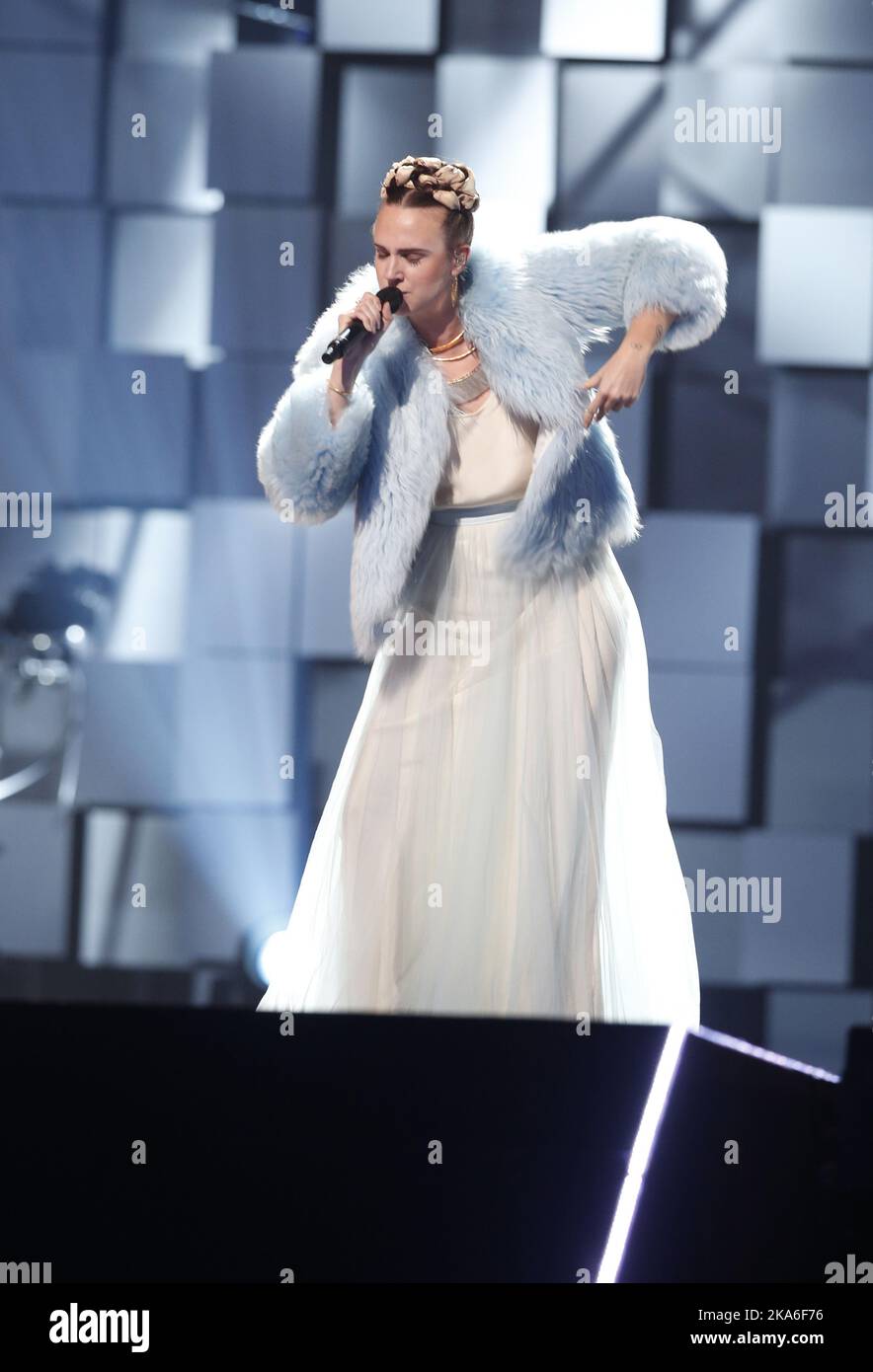 Artist MÃ˜ (Karen Marie Ã˜rsted) on stage during the annual Nobel Peace ...