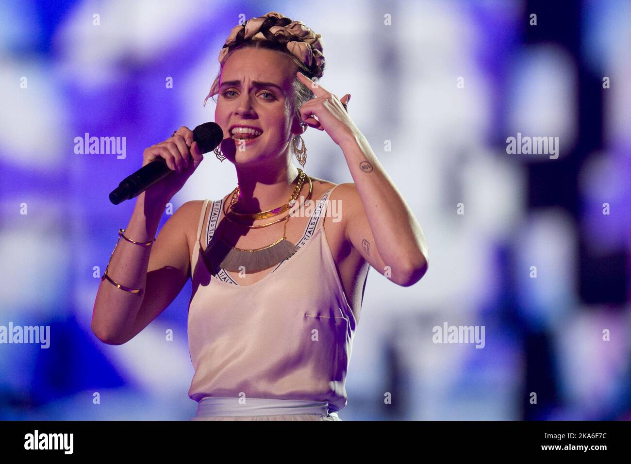 Artist MÃ˜ (Karen Marie Ã˜rsted) on stage during the annual Nobel Peace ...