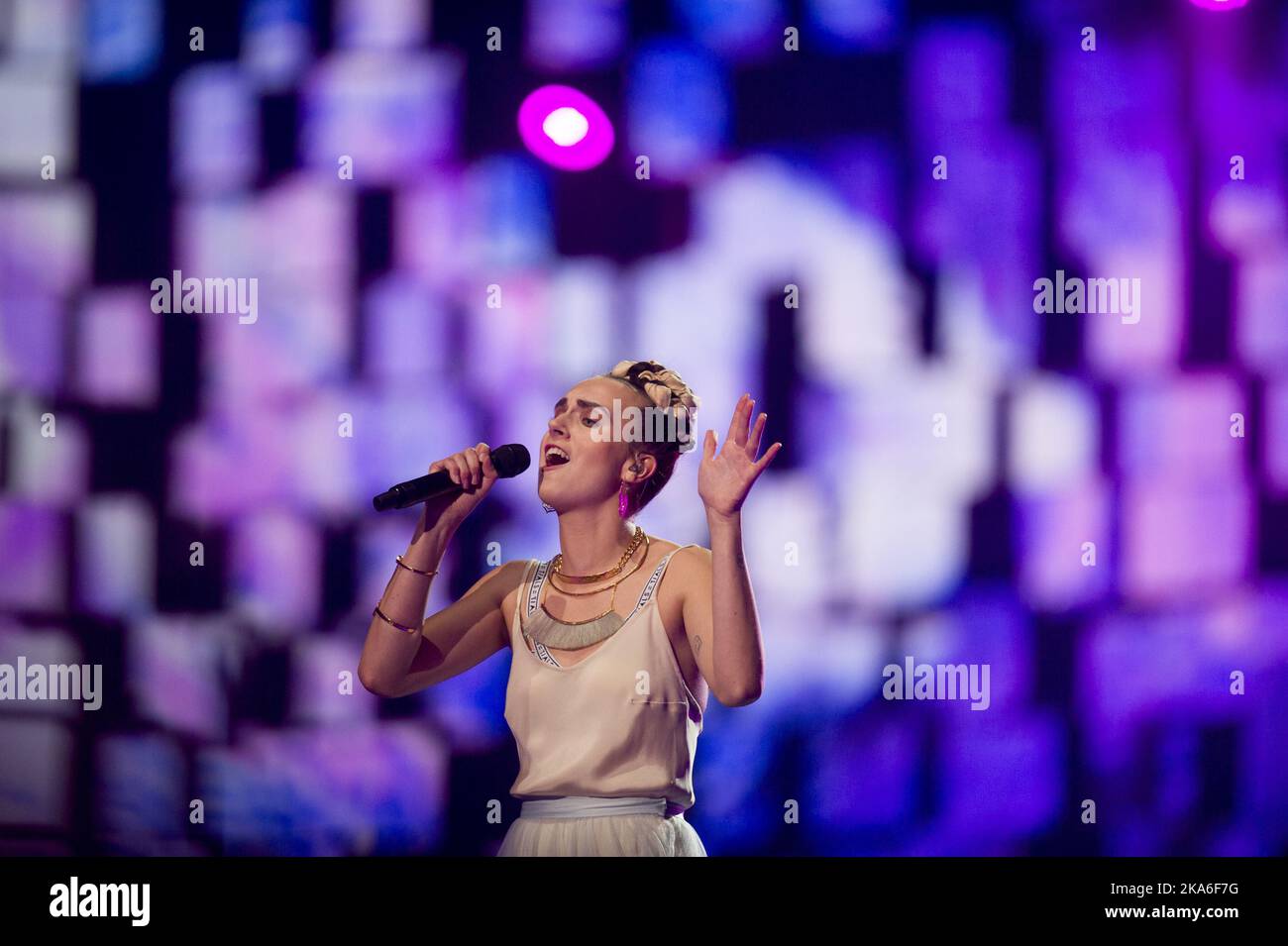 Artist MÃ˜ (Karen Marie Ã˜rsted) on stage during the annual Nobel Peace ...