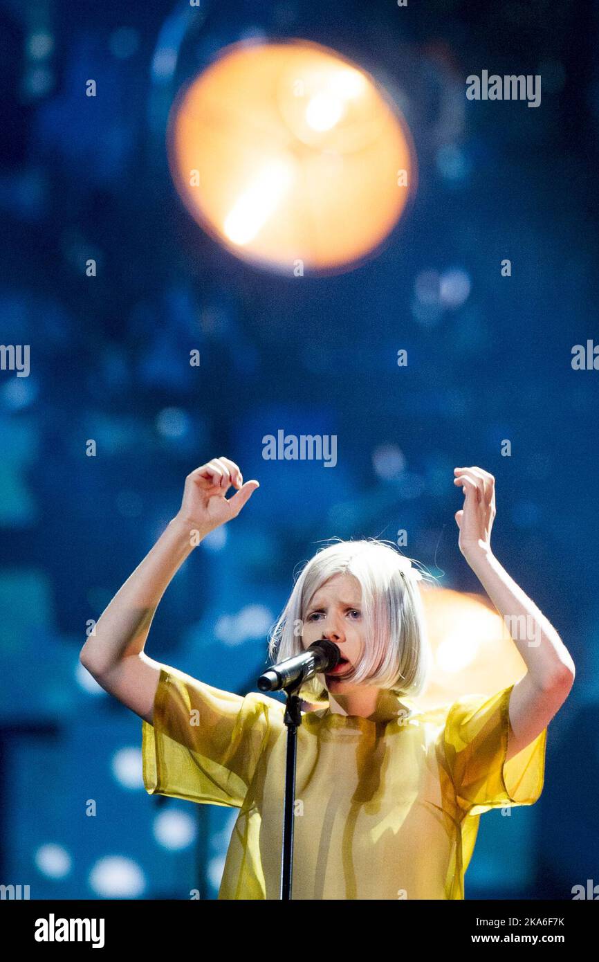 Artist Aurora Aksnes on stage during the annual Nobel Peace Prize ...