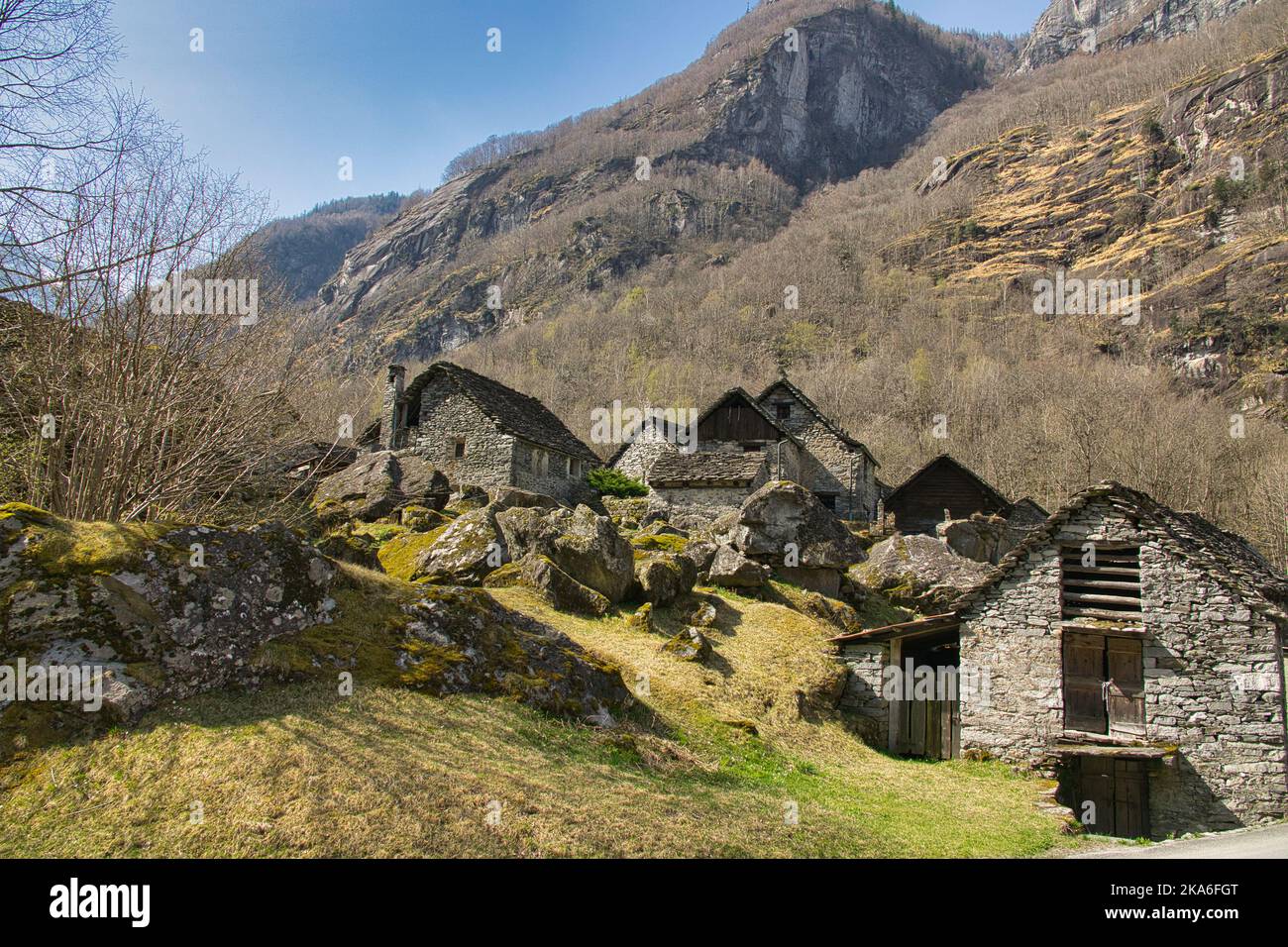 Stone villages in the Switzerland / Steindörfer in der Scheiz Stock ...