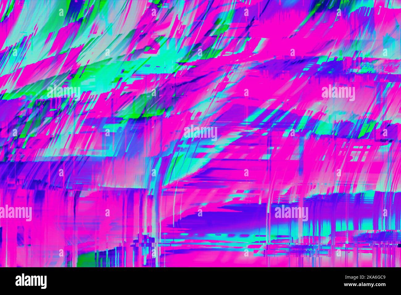 Abstract purple pink green psychedelic zebra background interlaced ...