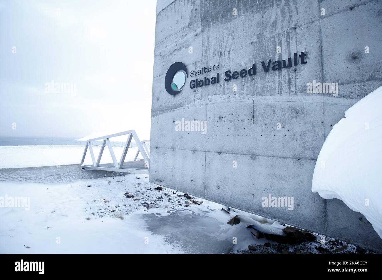 LONGYEARBYEN, Norway 20160229. Svalbard Global Seed Vault. In Svalbard ...