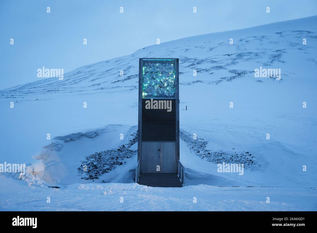 LONGYEARBYEN, Norway 20160229. Svalbard Global Seed Vault. In Svalbard ...