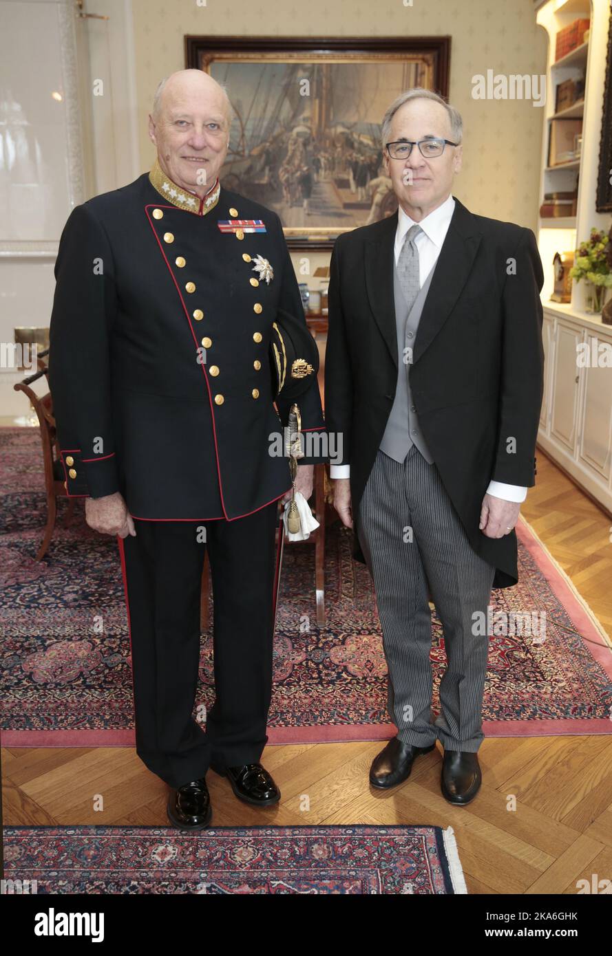 Oslo, Norway 20160310. US ambassador, Mr. Samuel Heins (th) in solemn ...