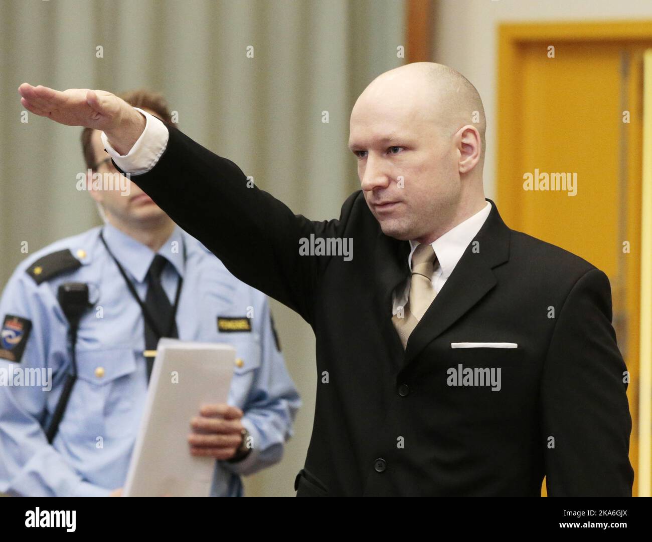 SKIEN, Norway 20160315. The convict Anders Behring Breivik is suing the ...