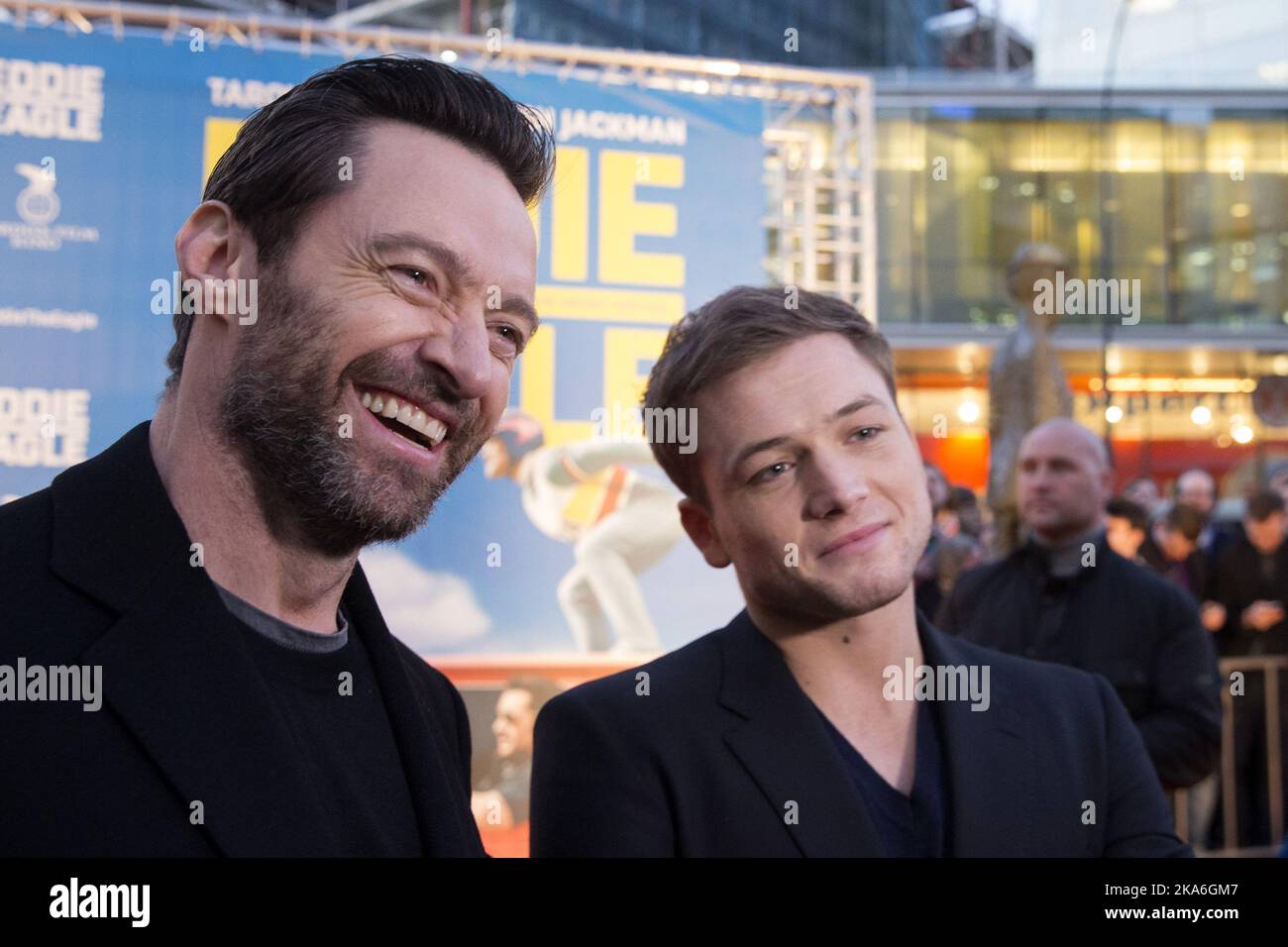 Oslo, Norway 20160315. Actors Hugh Jackman and Taron Egerton headed to ...