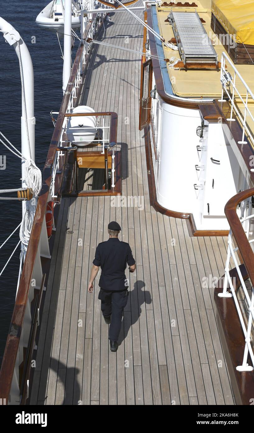 Oslo, Norway 20160509. King Harald embarks The Royal Yacht "Norway ...