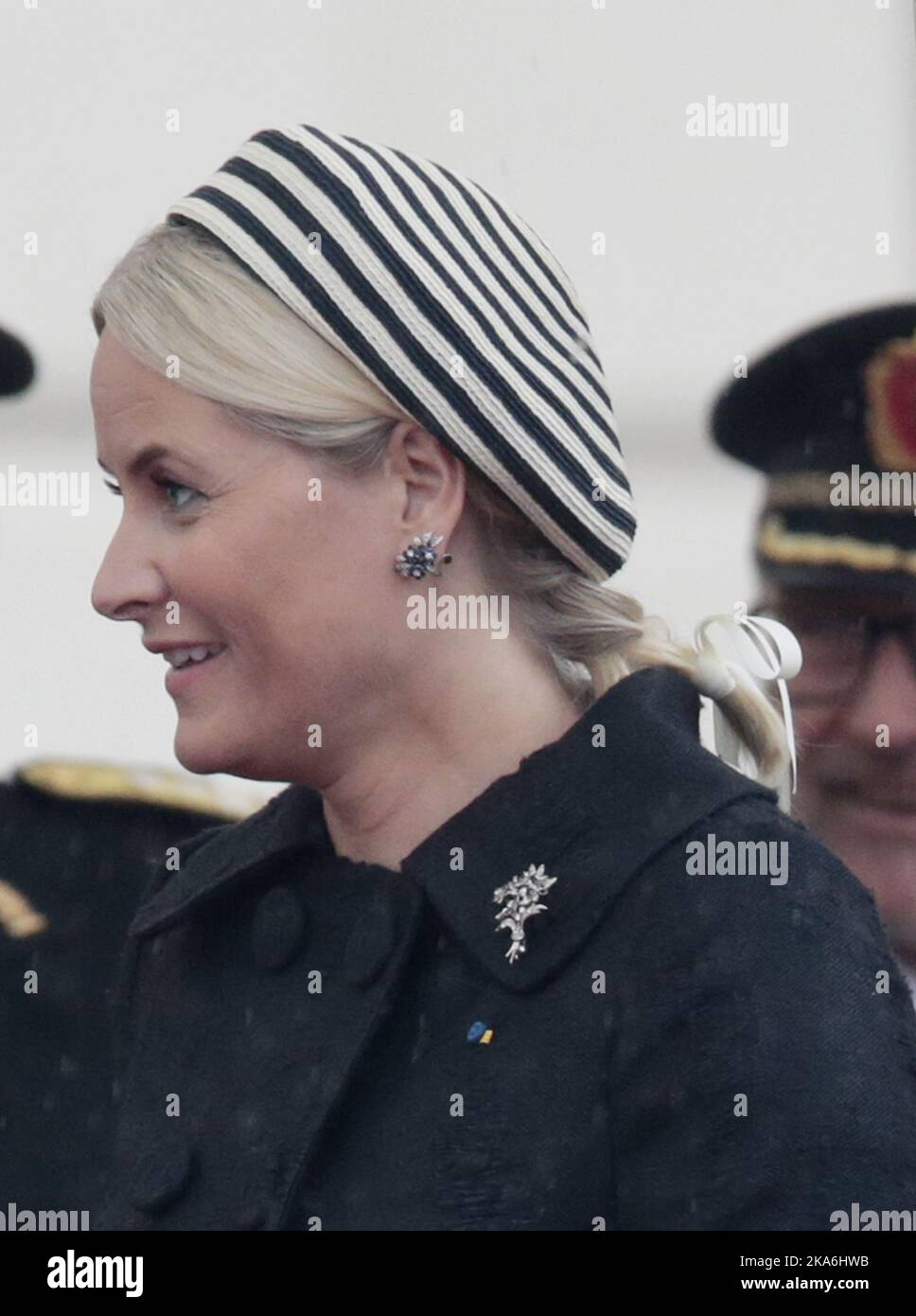 Oslo, Norway 20160523.Crown Princess Mette-Marit is wearing a hat and ...