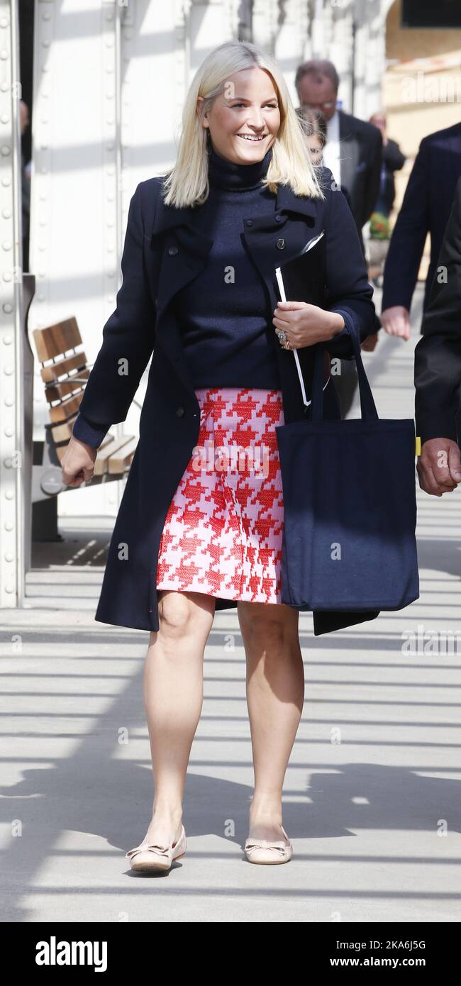 BERGEN, Norway 20160602. Crown Princess Mette-Marit starts the Train of ...