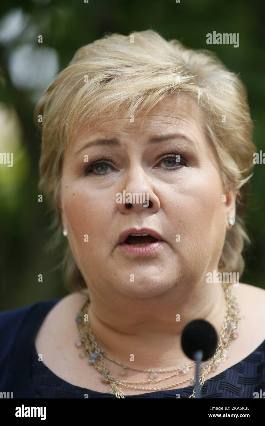Oslo, Norway 20160622. Prime Minister Erna Solberg during the semi ...