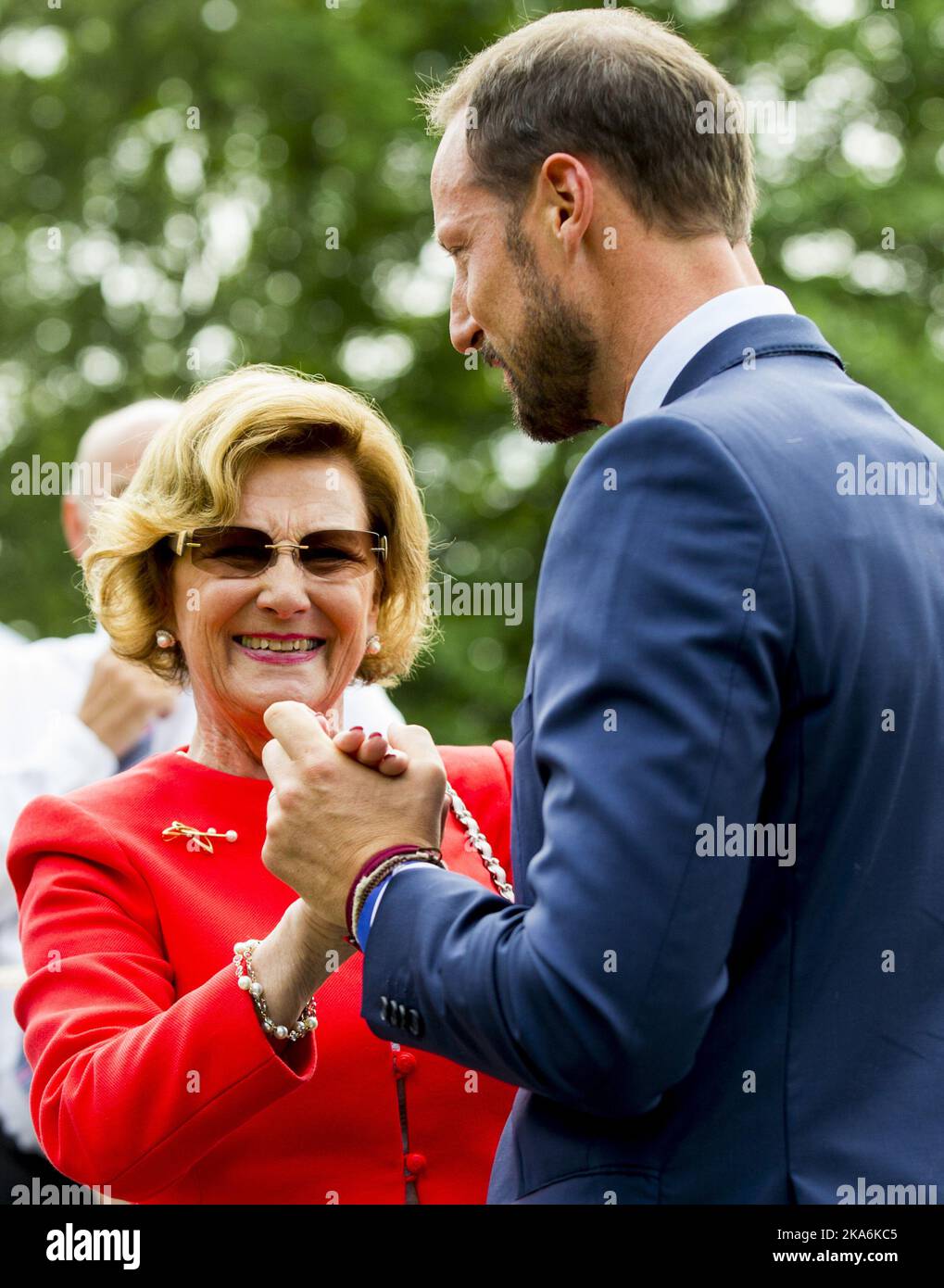 Bergen, Norway 20160625. Queen Sonja and Crown Prince Haakon dance ...
