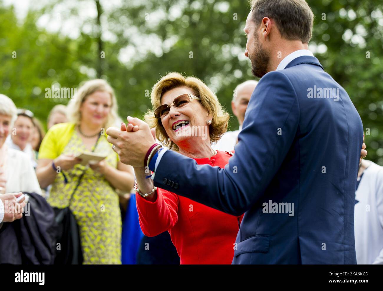 Bergen, Norway 20160625. Queen Sonja and Crown Prince Haakon dance ...