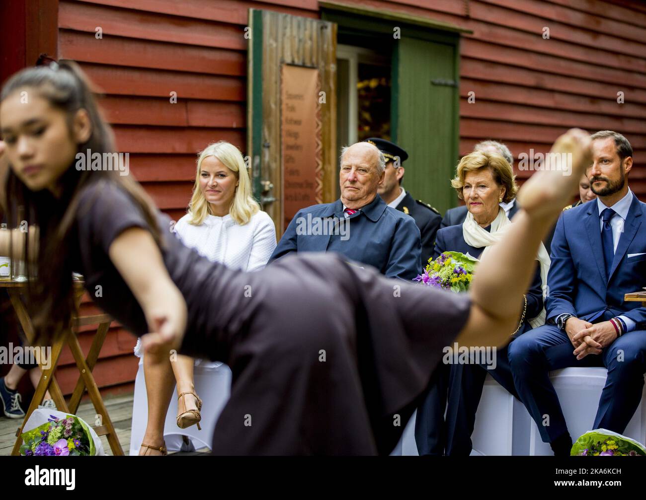 Bergen, Norway 20160625. Crown Princess Mette-Marit , King Harald ...