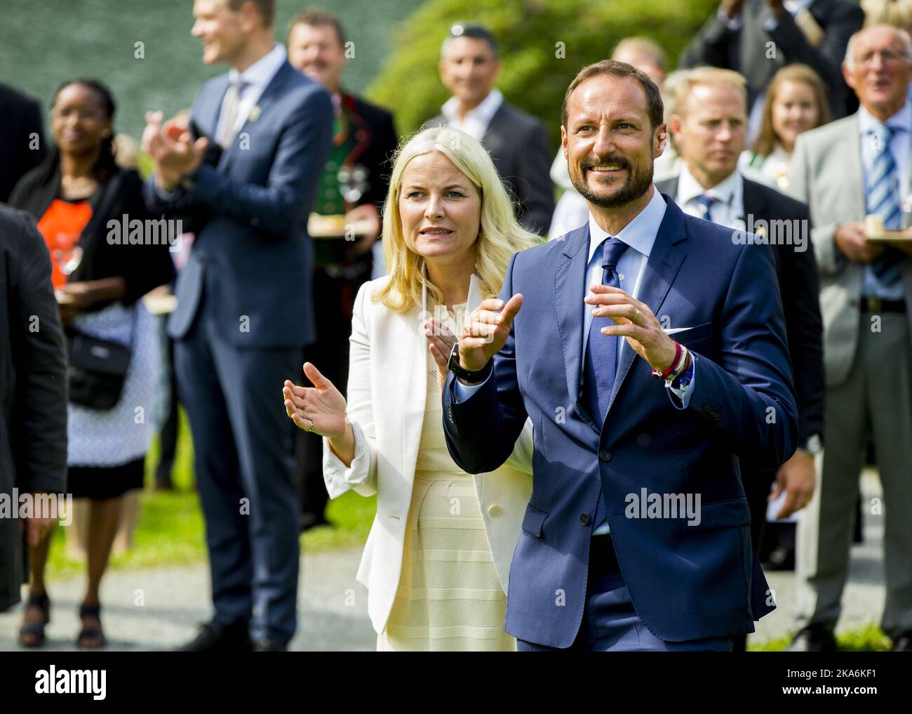 Bergen 20160625. The Norwegian royal couple's 25th anniversary. Crown ...