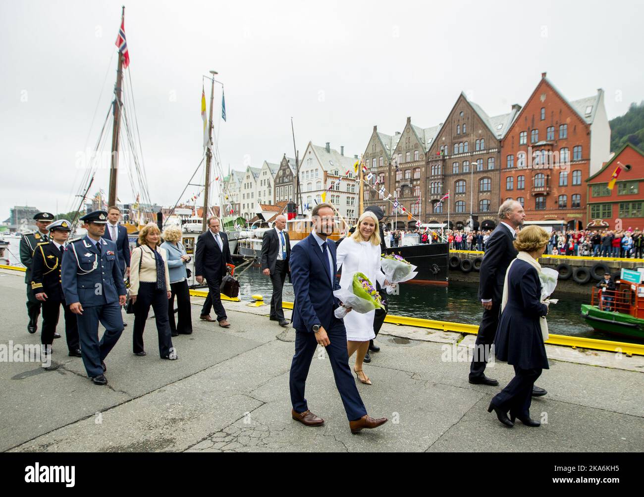 Bergen 20160625. The Norwegian royal couple's 25th anniversary. Crown ...