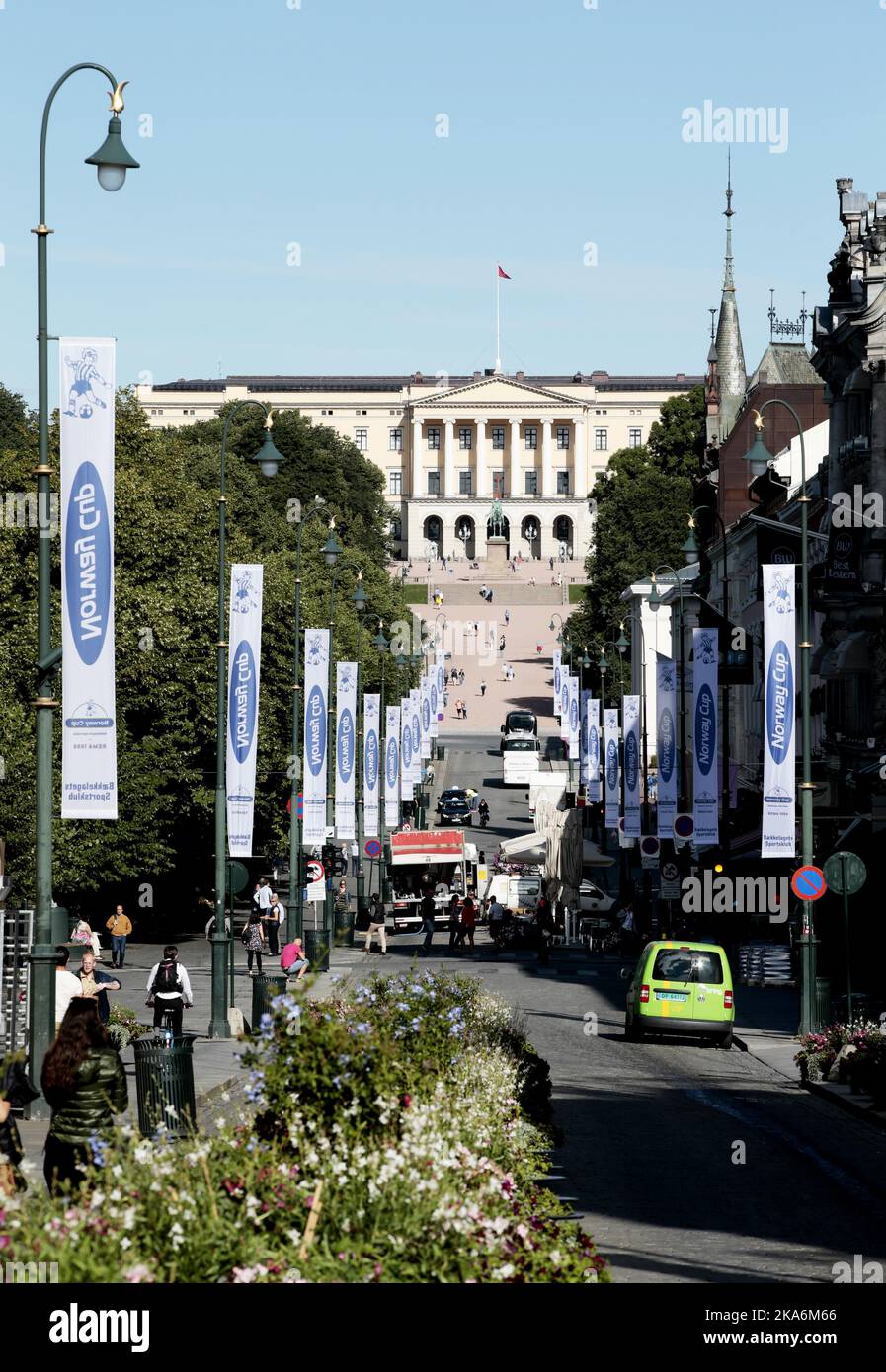 Oslo, Norway 20160802. Karl Johans gate, is named after King Karl III ...