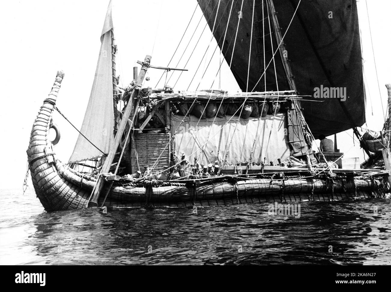 Atlantic sea, 1970. FILEPHOTO. Reed boat RA II embarks on a new journey ...