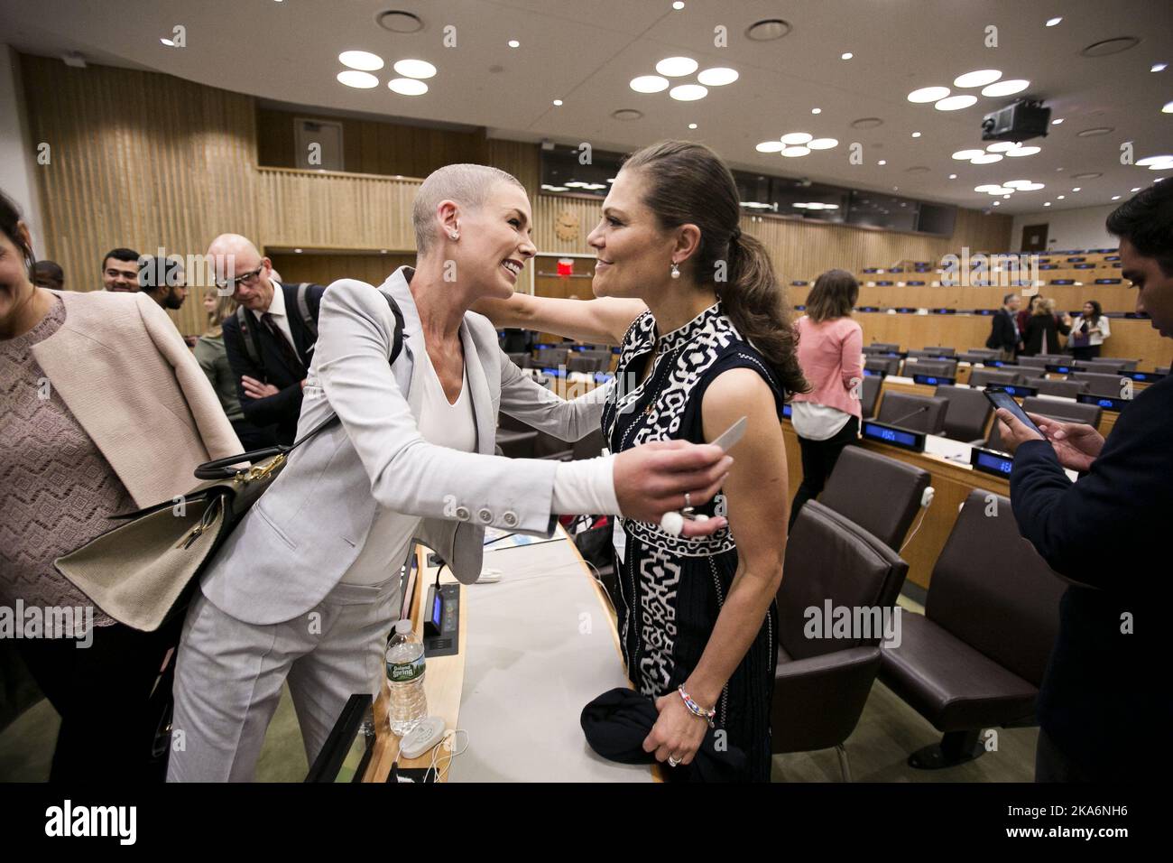 New York, USA 20160920. Sweden's Crown Princess Victoria and Gunhild ...