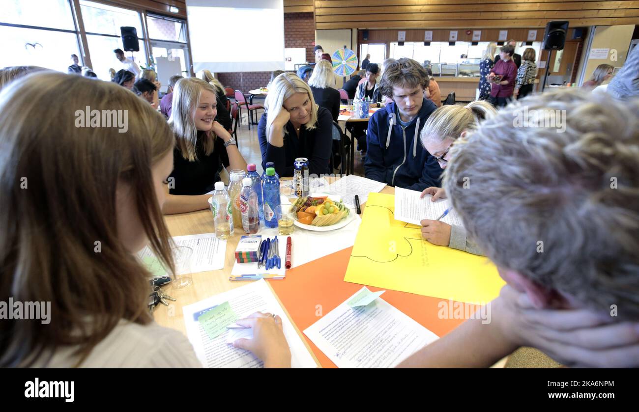 LUNDE, Norway 20160928. Crown Princess Mette-Marit (center) are ...