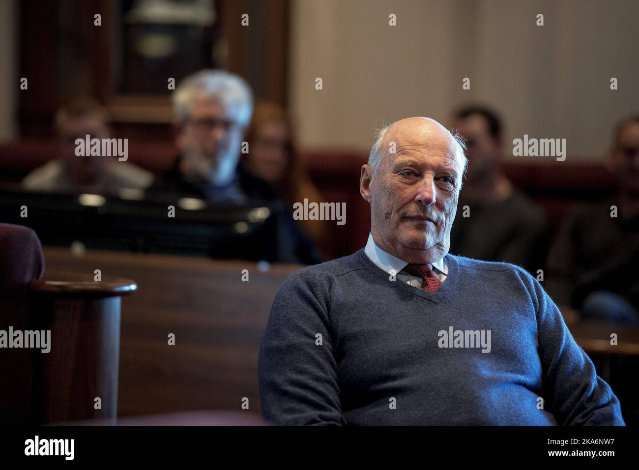 North sea, Norway 20161007. HM King Harald visits Troll A platform ...