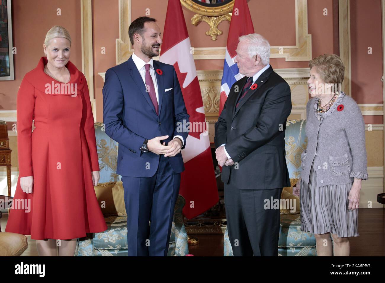 Ottawa, Canada 20161107. From left: Crown Princess Mette-Marit and Crown Prince Haakon with ...