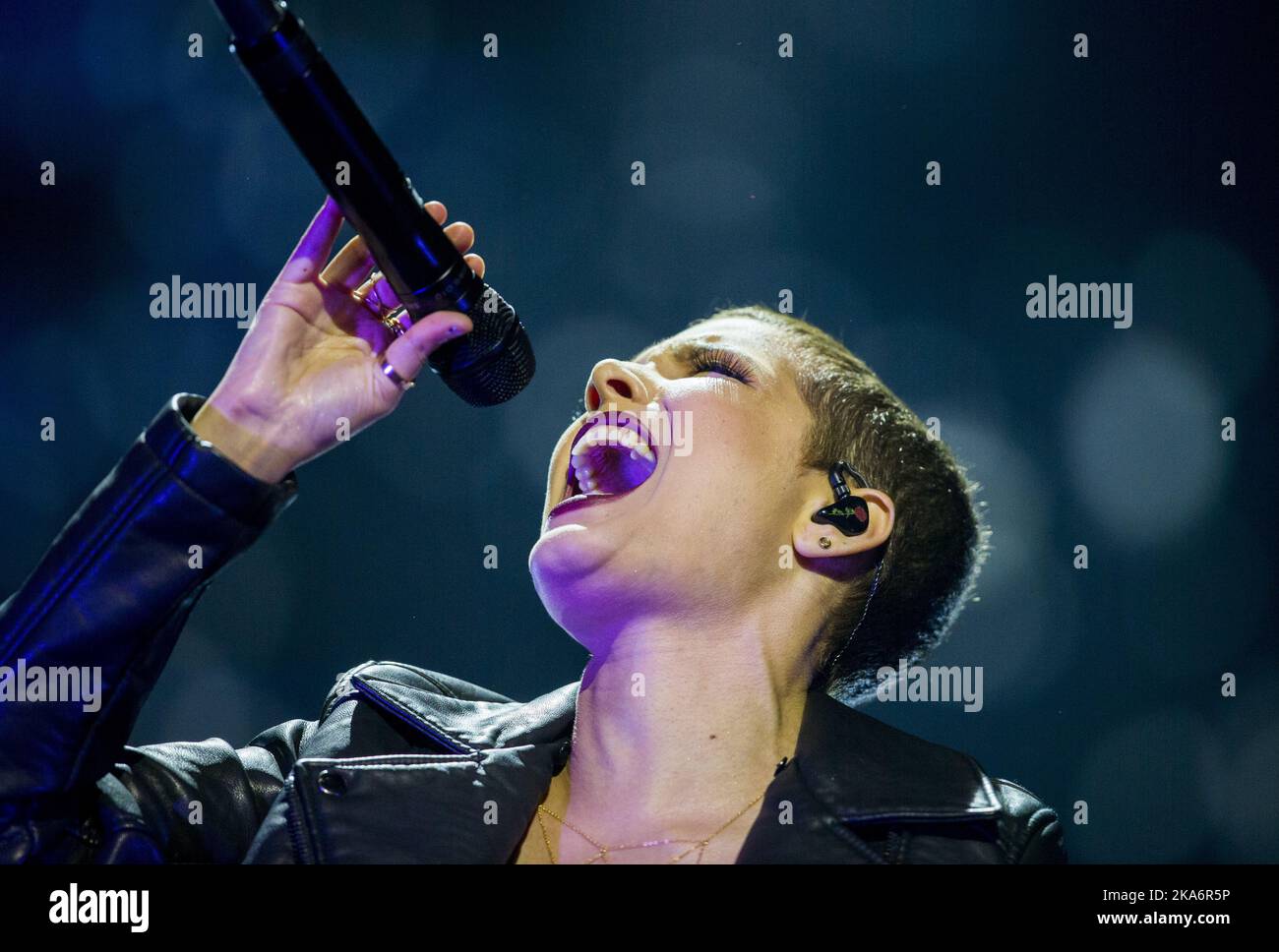 American singer Halsey on stage during the 2016 Nobel Peace Prize ...