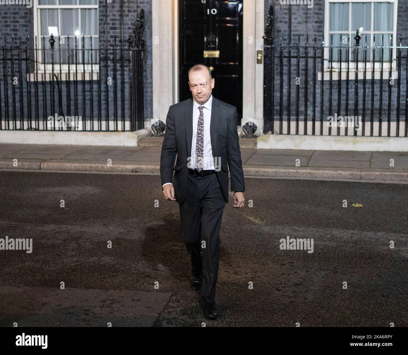 Chris Heaton-Harris leaves Downing Street this evening as Prime ...