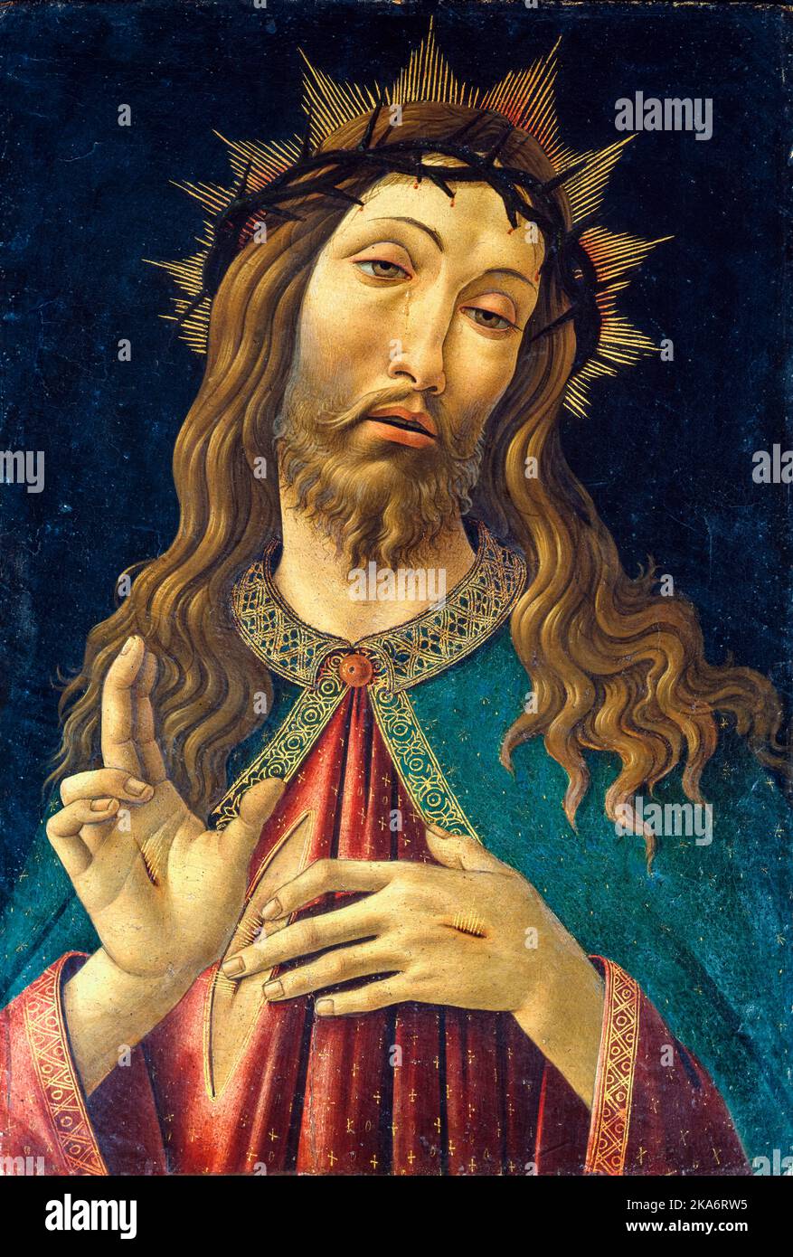 Sandro Botticelli, Christ Crowned with Thorns, painting in tempera on ...
