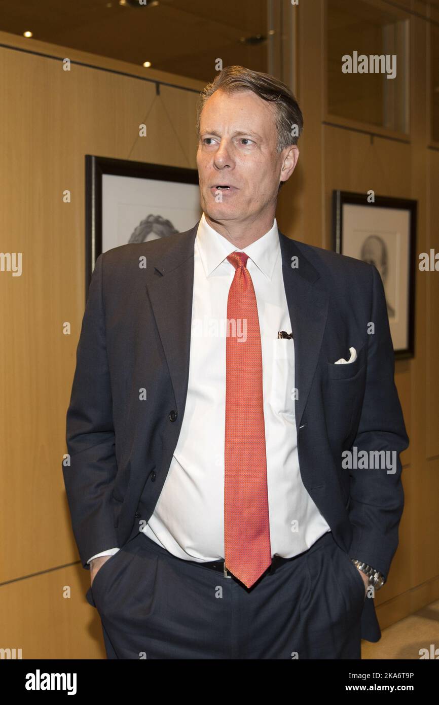 Oslo, Norway 20170216. Johan H. Andresen on the way in to hear the ...