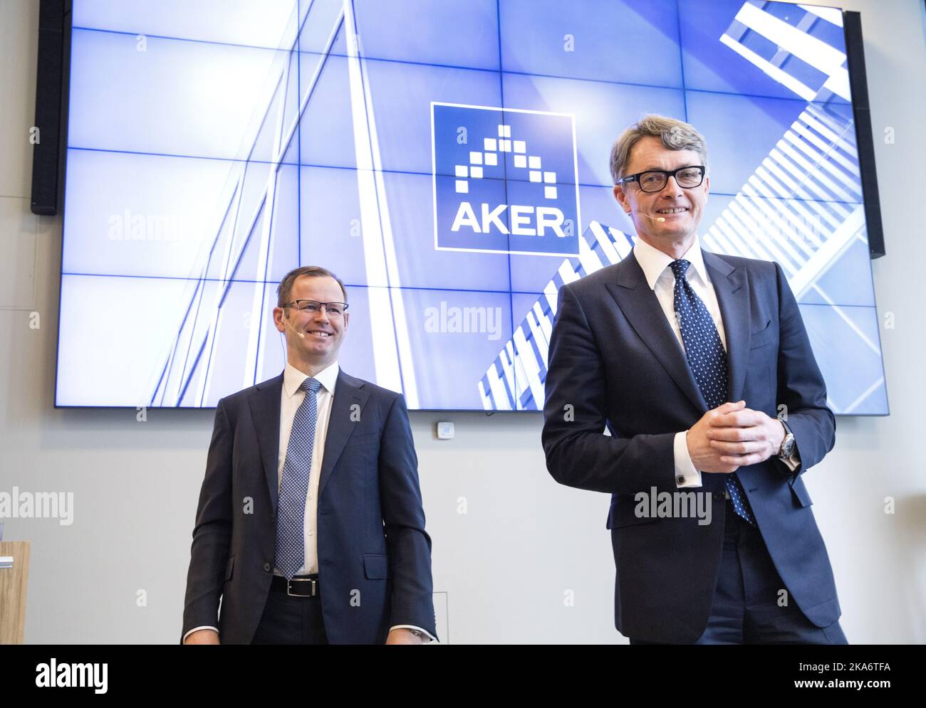 Oslo, Norway 20170228. CEO of Aker, Oyvind Eriksen (right) and Chief ...