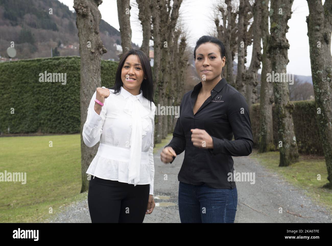 Bergen, Norway 20170228. The worlds best female boxer, Cecilia Braekhus ...