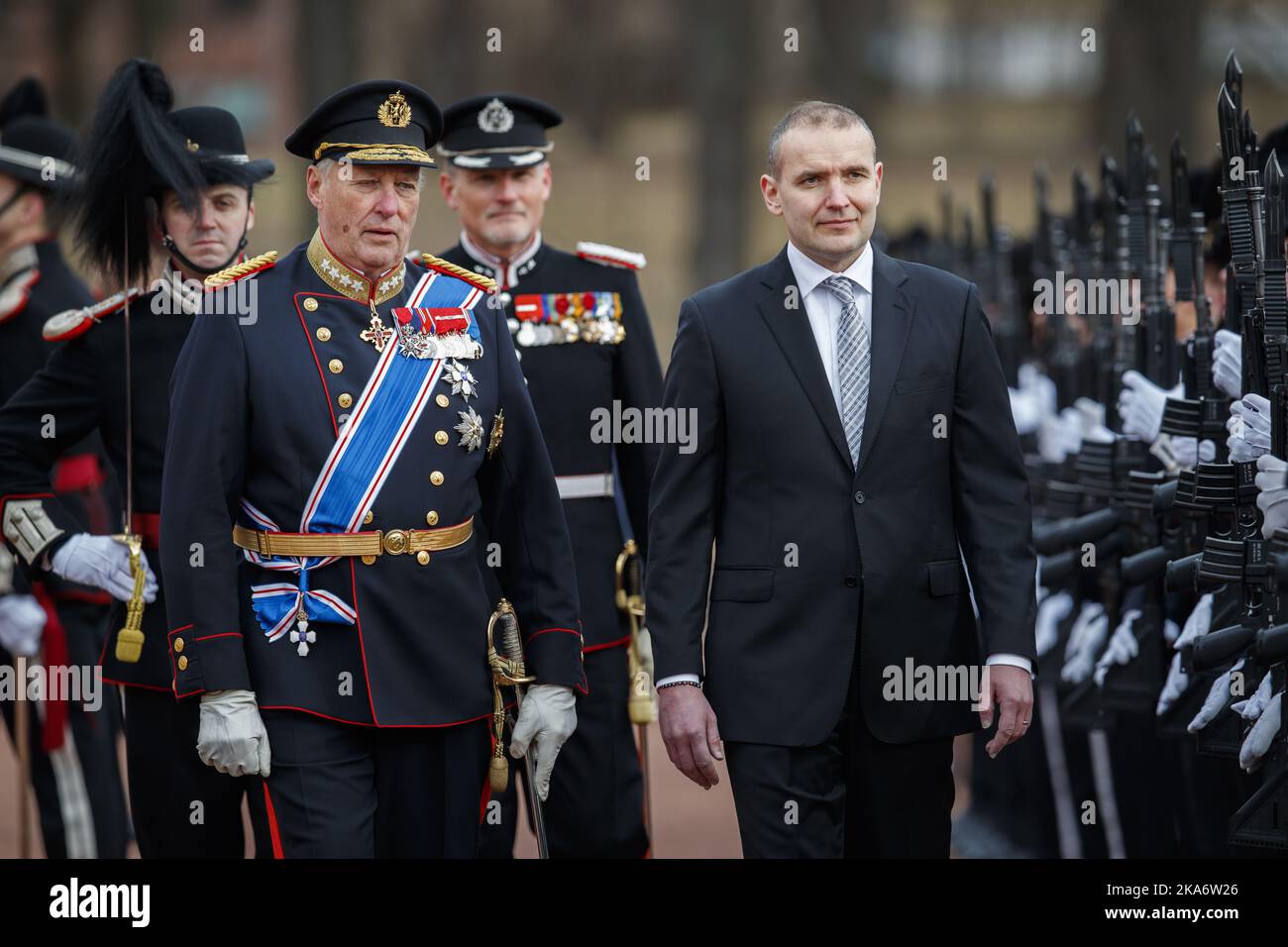 OSLO, Norway 20170321. King Harald and President of Iceland Gudni Th ...